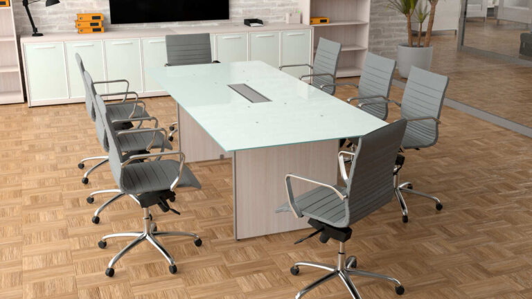 Elegant Glass Conference Table for Professional Spaces