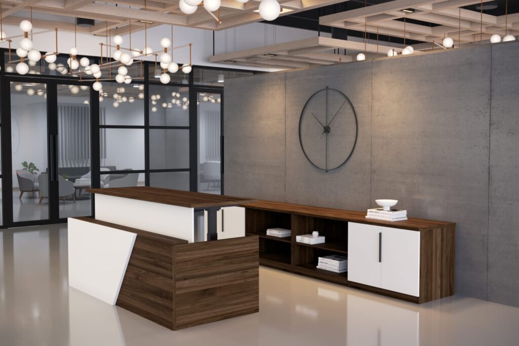 Height Adjustable Reception Desk | DM405 | Front Desk Office Furniture